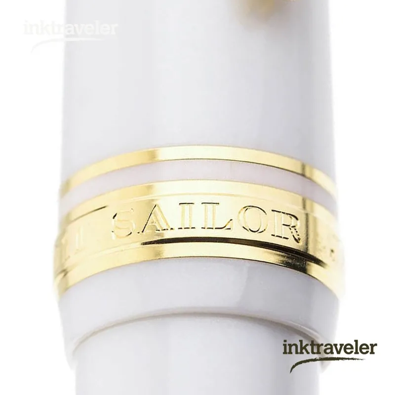Sailor 1911 Large White GT Fountain Pen | inktraveler